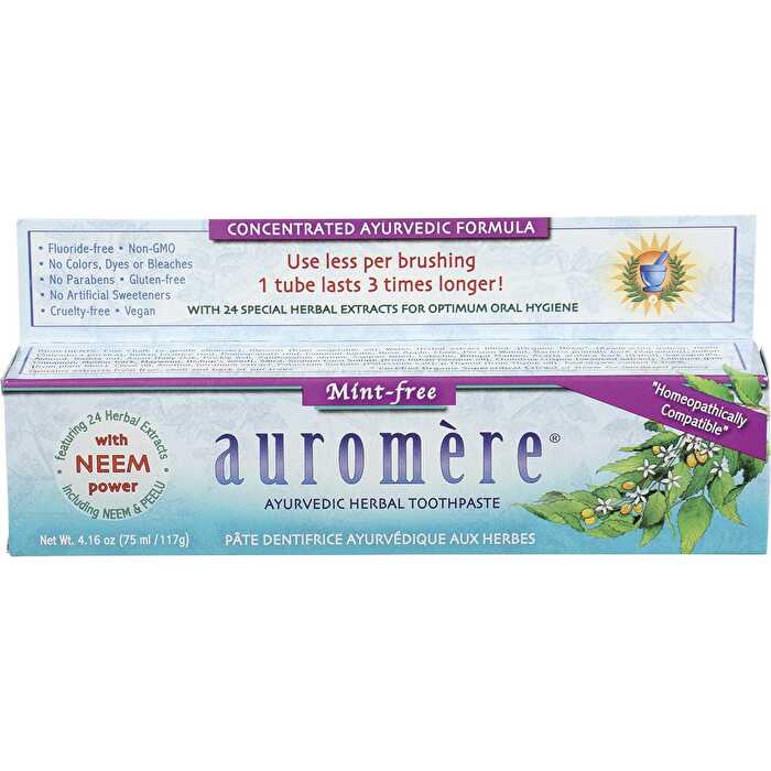 Auromere Toothpaste Ayurvedic Mint Free Fluoride Free 6x117g – Fresh ...