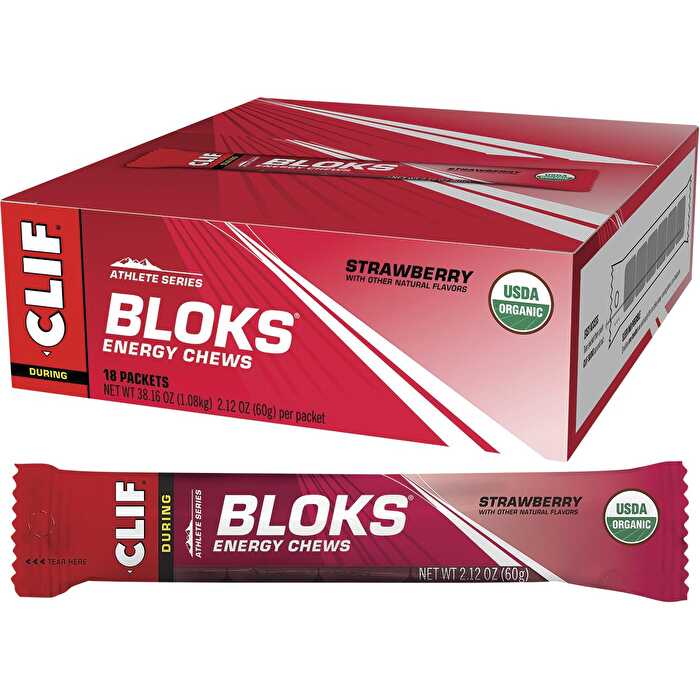 Clif Bloks Energy Chews Strawberry 18x60g – Fresh Beauty Co. New Zealand