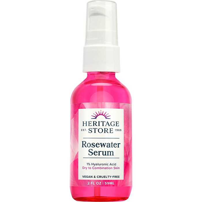 Heritage Store Rosewater Serum 1% Hyaluronic Dry to Combination Skin ...
