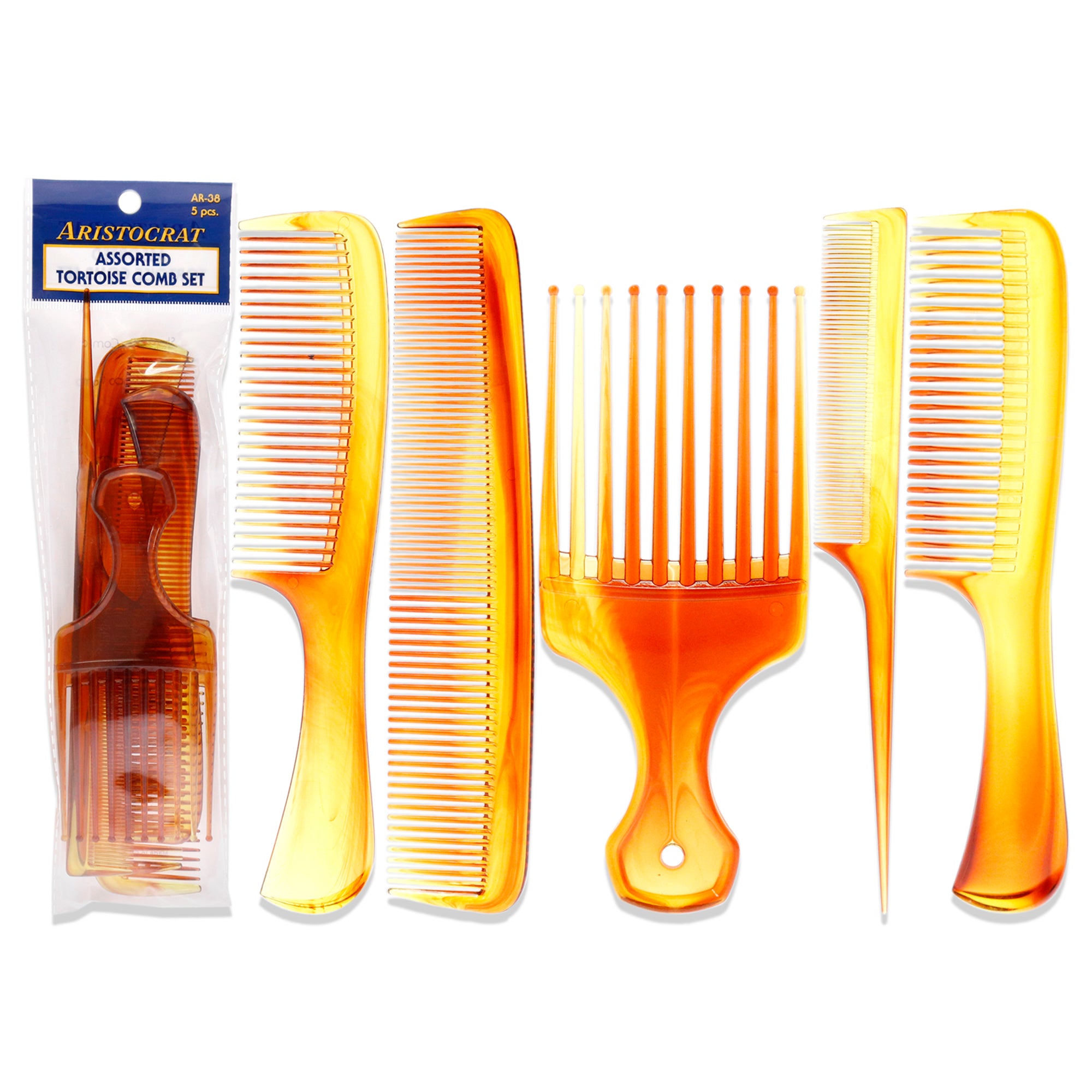 Aristocrat Assorted Tortoise Comb Set by Aristocrat for Unisex - 5 Pc ...