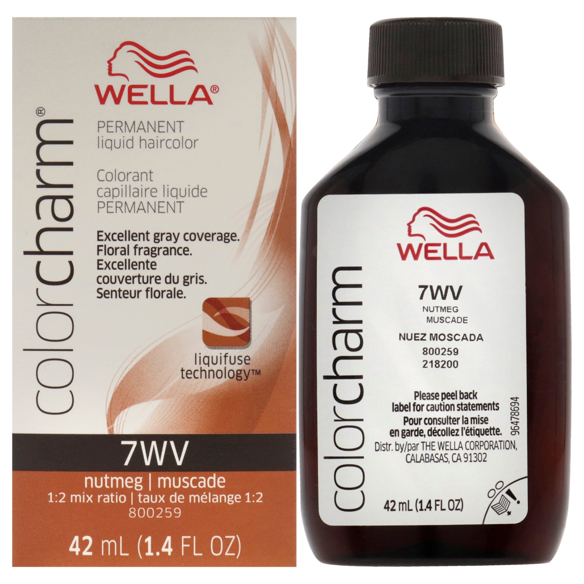 Wella Color Charm Permanent Liquid Hair Color - 7WV Nutmeg by Wella for ...
