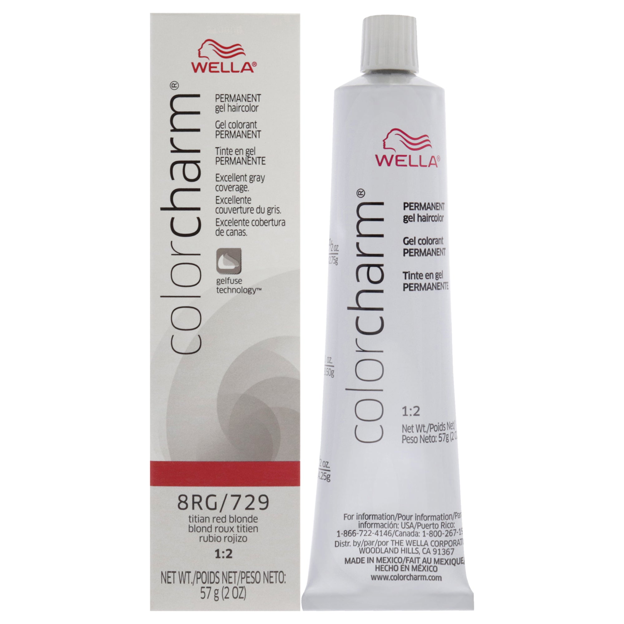 Wella Color Charm Permanent Hair Color Gel - 8RG 729 Titan Red Blonde ...