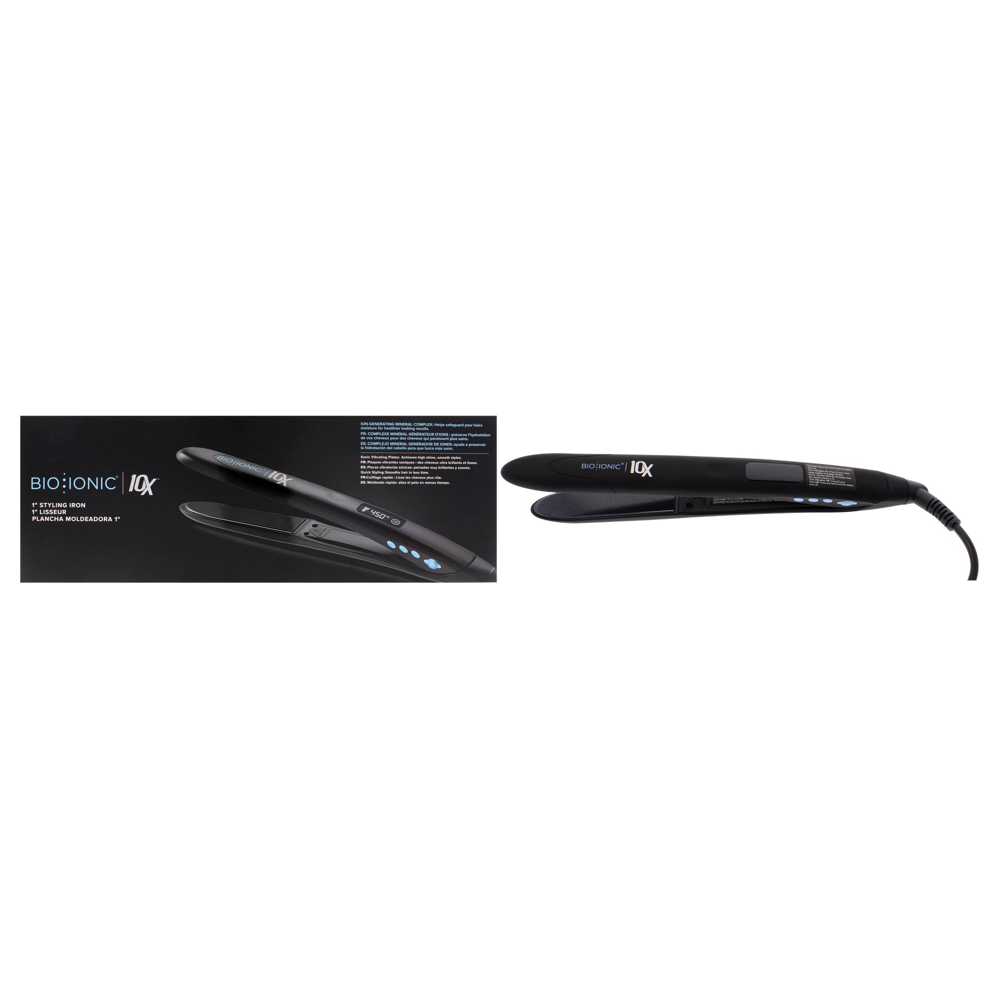 Bio Ionic 10X Styling Iron by Bio Ionic for Women - 1 Inch Flat Iron ...