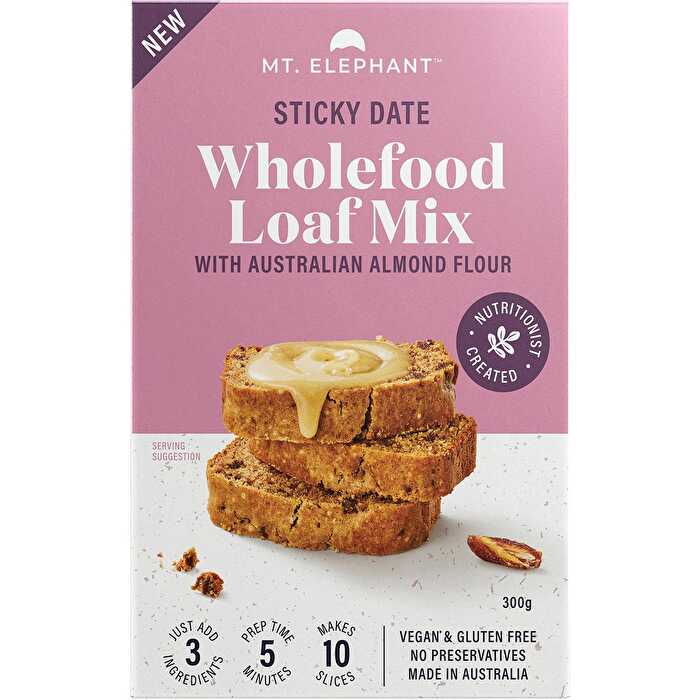 Mt. Elephant Wholefood Loaf Mix Sticky Date 5x300g – Fresh Beauty Co ...