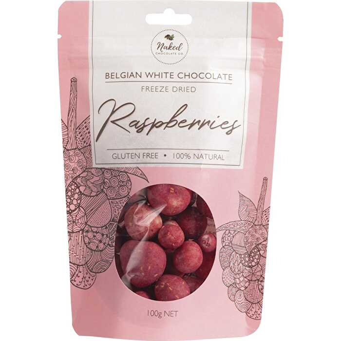 Naked Chocolate Co Freeze Dried Raspberries White Chocolate 100g ...