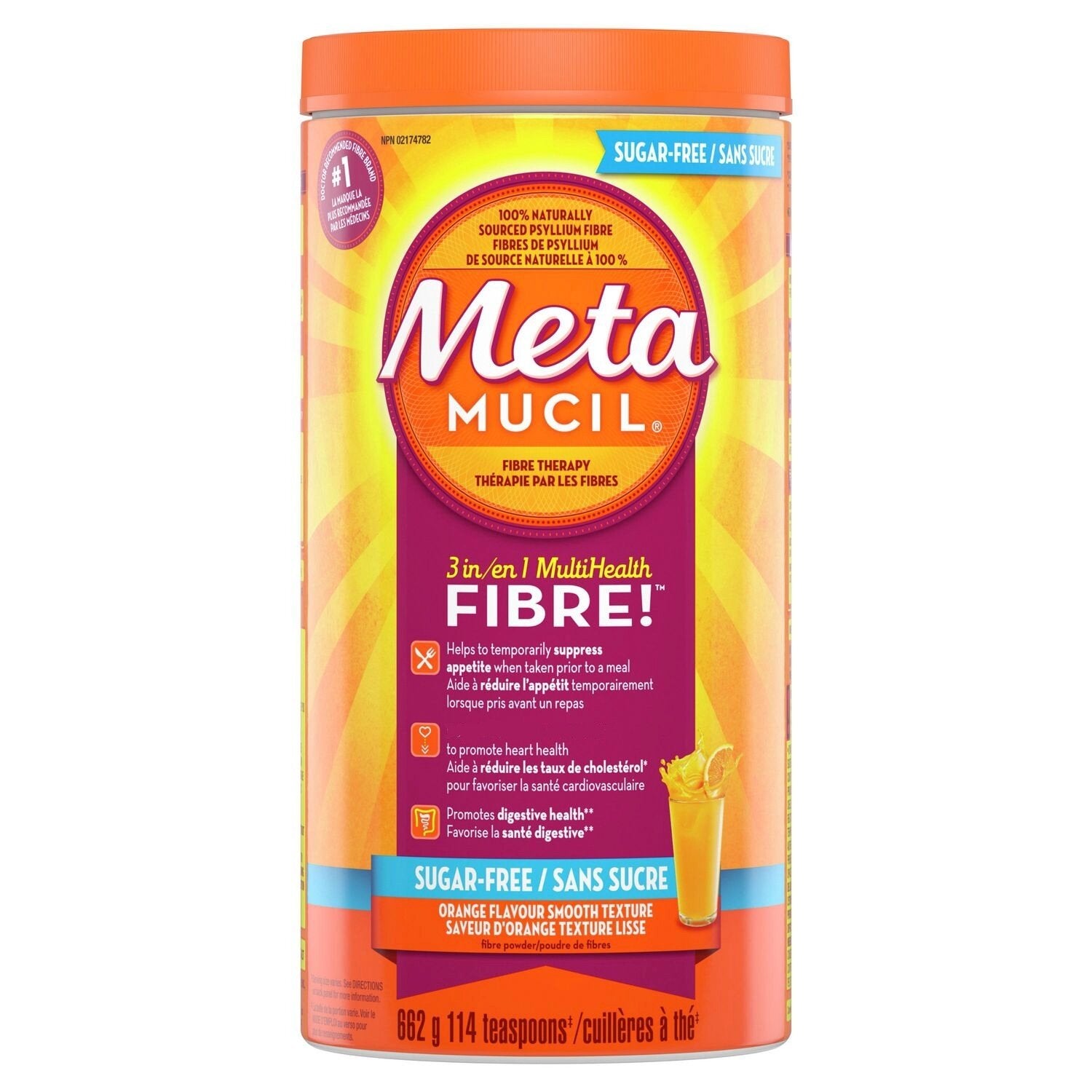 Metamucil Metamucil 3-in-1 Multi-Health Fibre 662g 114 teaspoons Canada ...