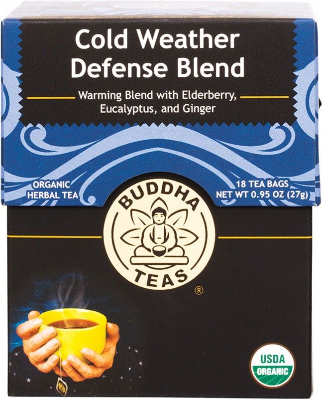 Buddha Teas Organic Herbal Tea Bags Cold Weather Defense Blend 18s ...
