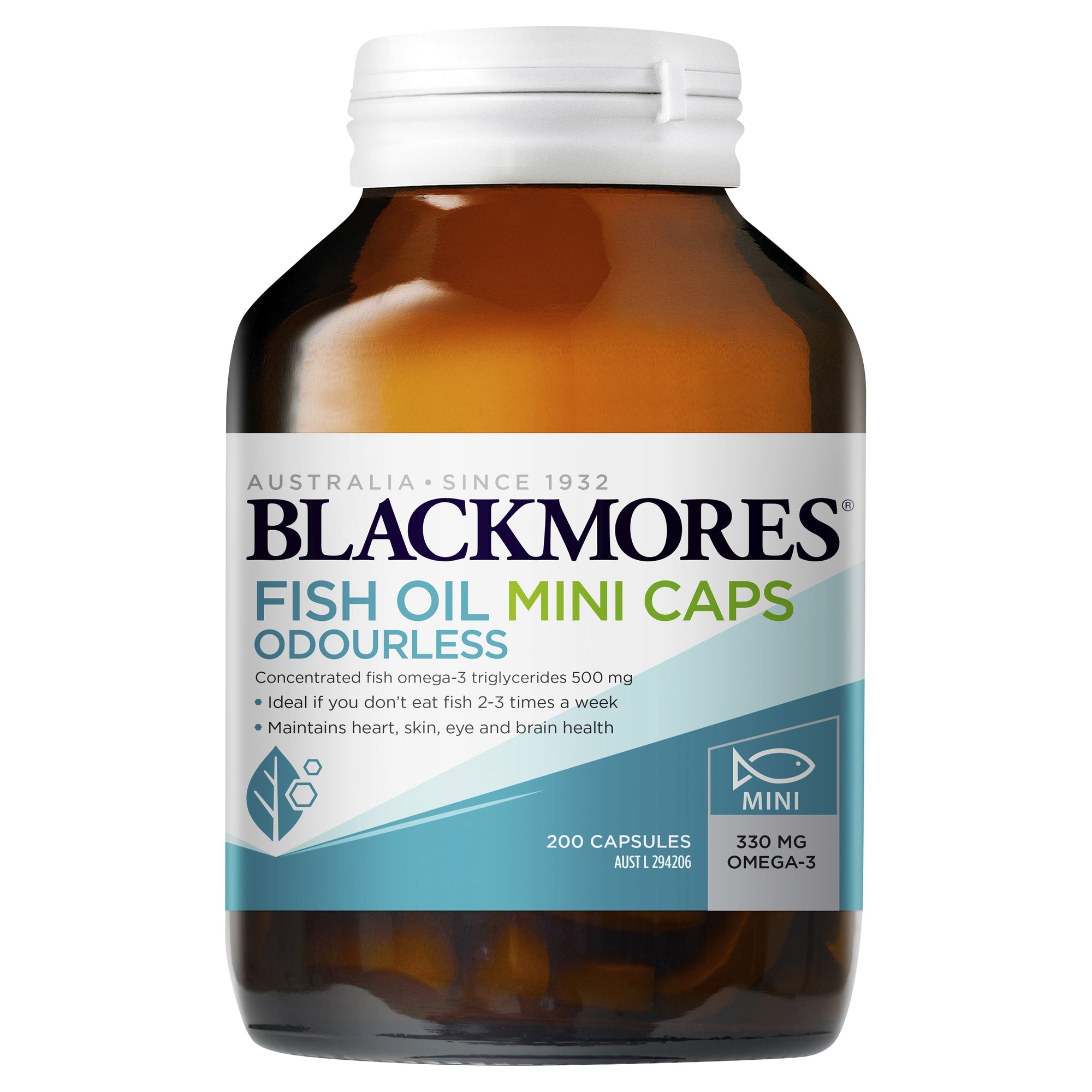 Blackmores Odourless Fish Oil 200 Mini Capsules – Fresh Beauty Co. New ...