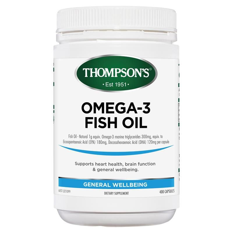 Thompson's Omega 3 Fish Oil 400 Capsules – Fresh Beauty Co. New Zealand