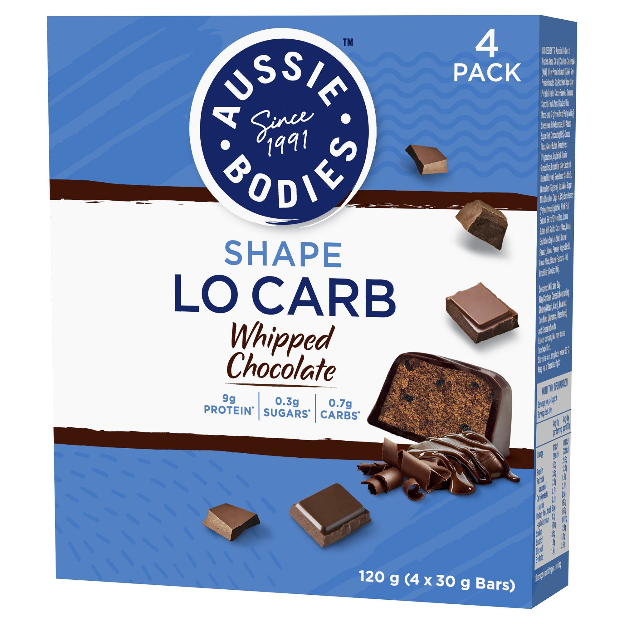 Aussie Bodies Lo Carb Whipped Choc 30g x 4 – Fresh Beauty Co. New Zealand