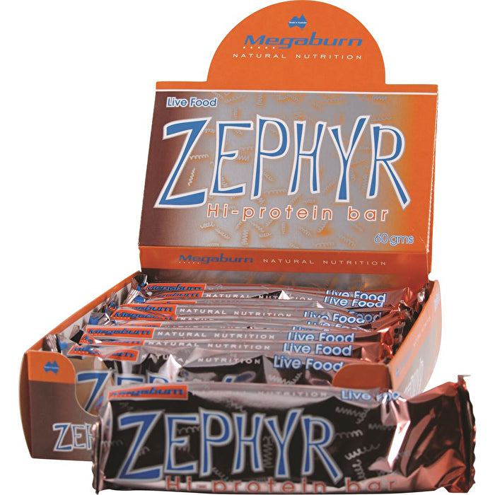 Megaburn Nutritional Live Food Bar Zephyr (Jaffa) 60g x 10 Display ...