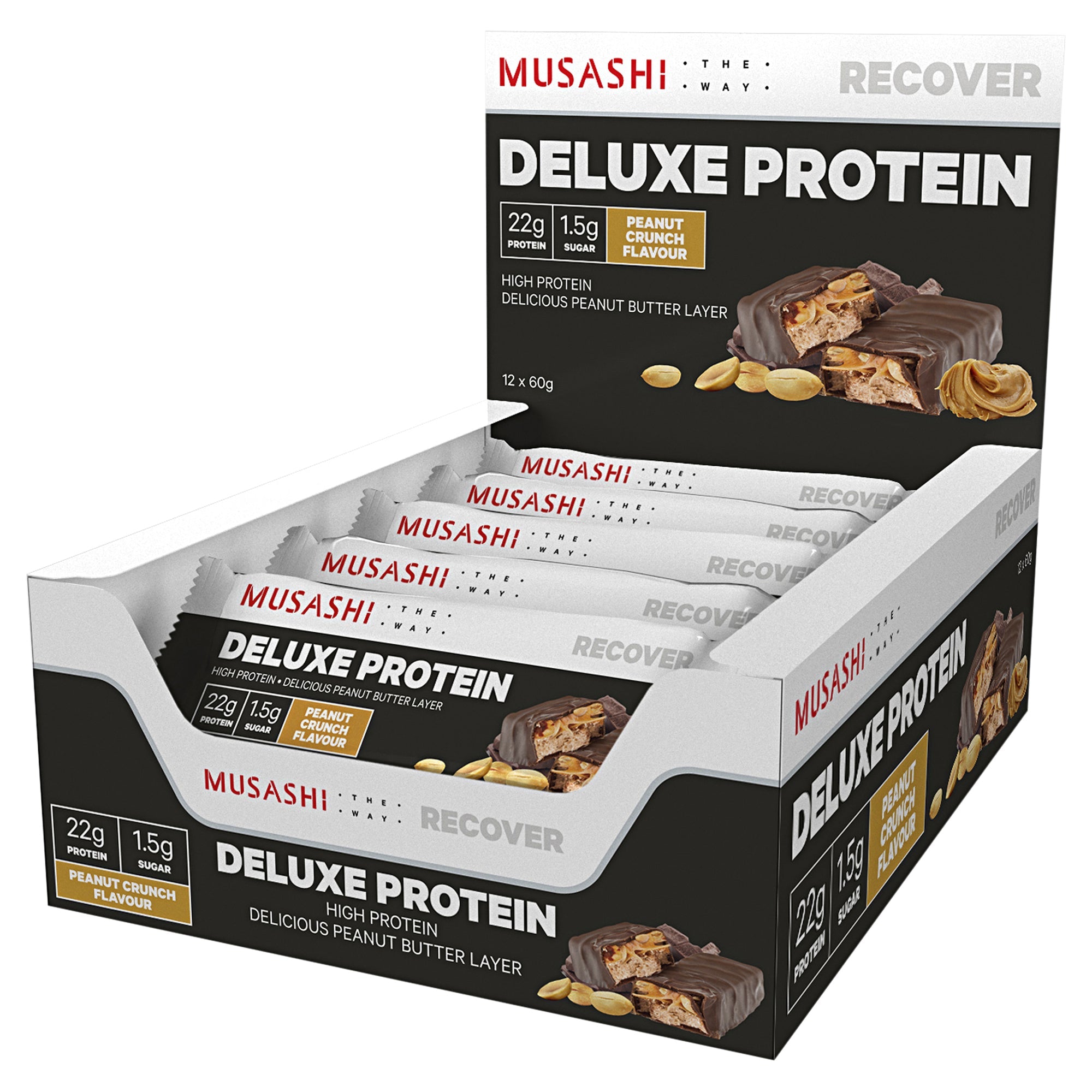 Musashi Deluxe Protein Peanut Crunch 60g X 12 – Fresh Beauty Co. New ...